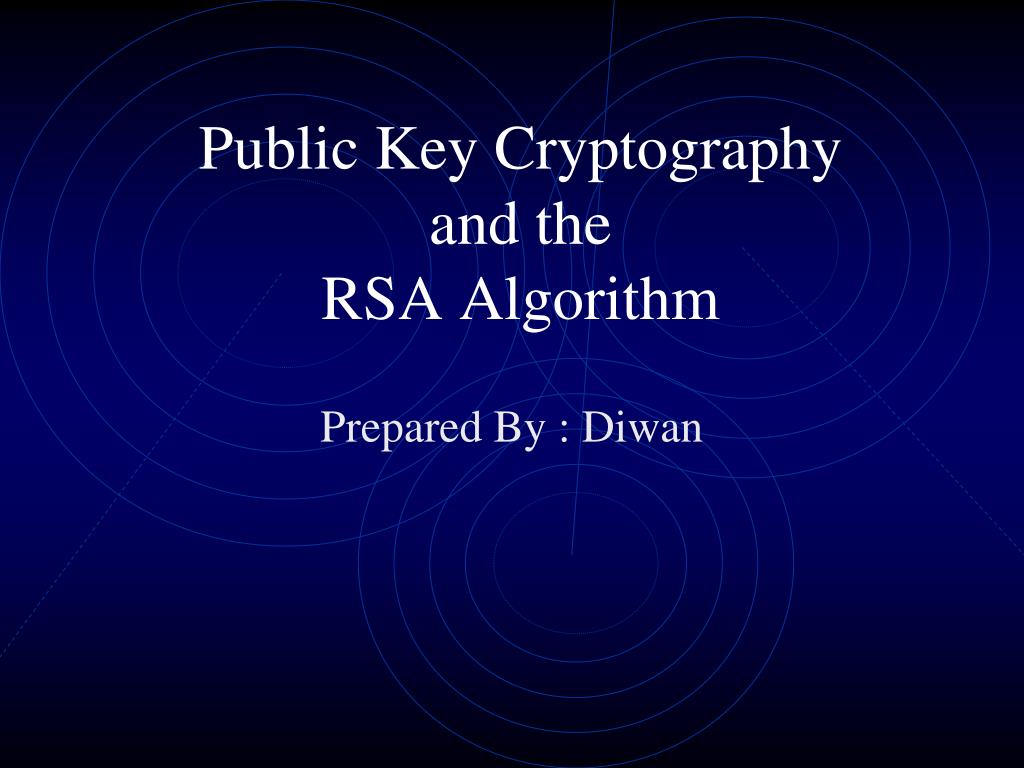 PPT - Public Key Cryptography and the RSA Algorithm PowerPoint Presentation - ID:3418328