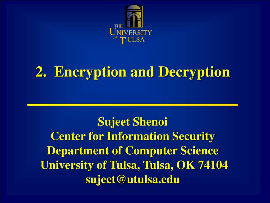 PPT - 2. Encryption and Decryption PowerPoint Presentation, free ...