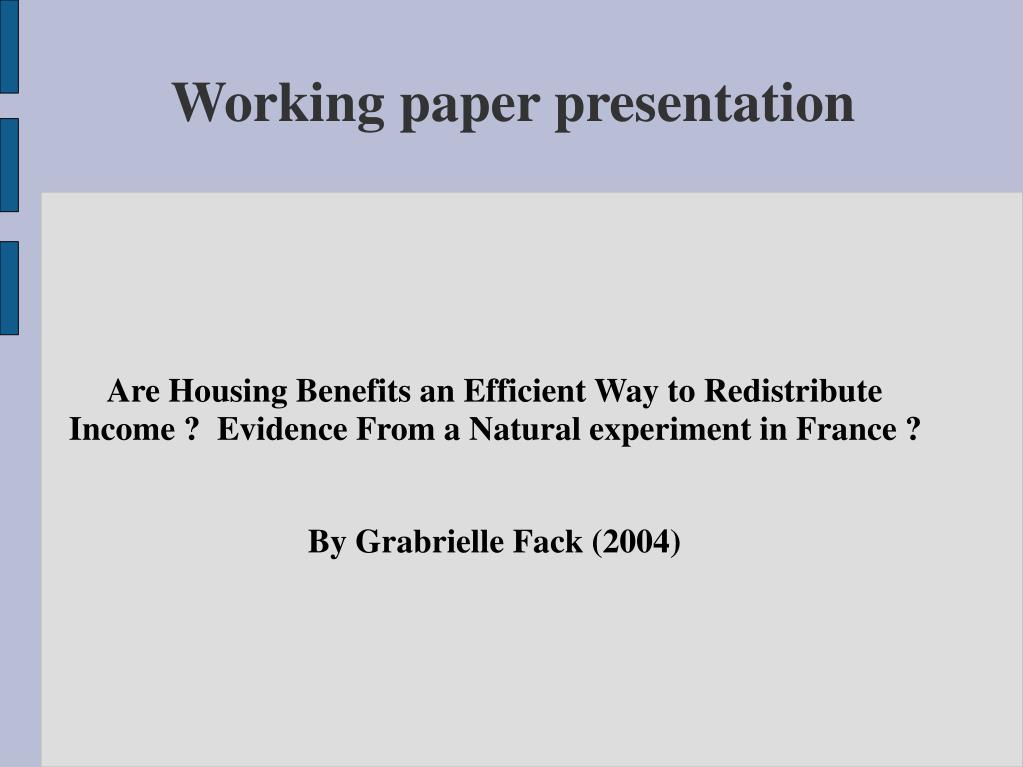PPT - Working paper presentation PowerPoint Presentation, free download ...
