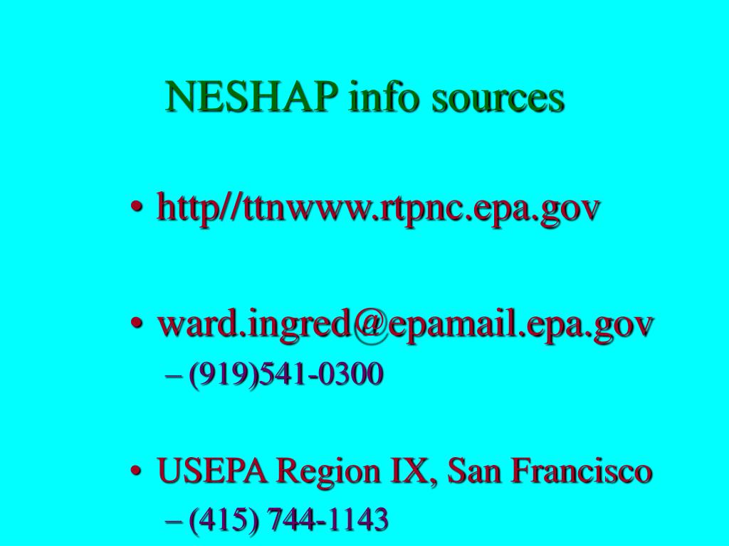 PPT - NESHAP info sources PowerPoint Presentation, free download - ID ...