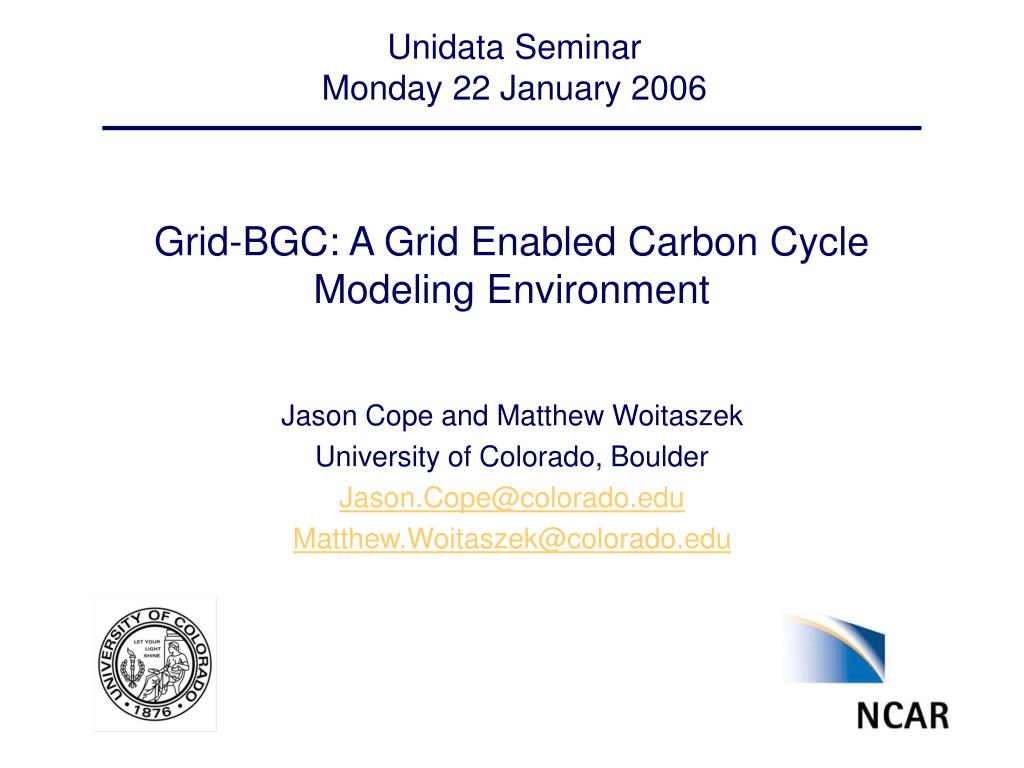 PPT - Grid-BGC: A Grid Enabled Carbon Cycle Modeling Environment ...