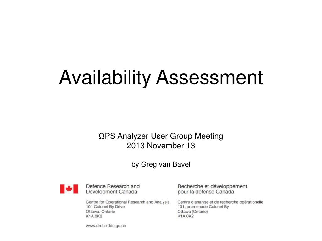 PPT - Availability Assessment PowerPoint Presentation, free download ...