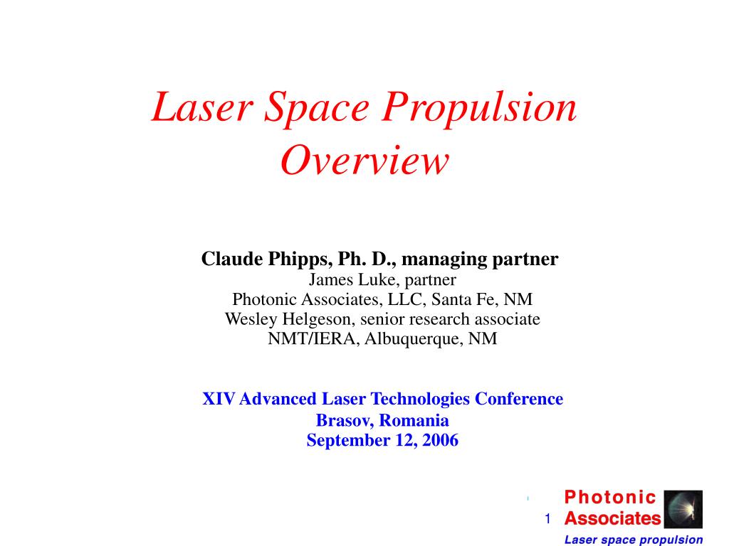 PPT - Laser Space Propulsion Overview PowerPoint Presentation, free ...