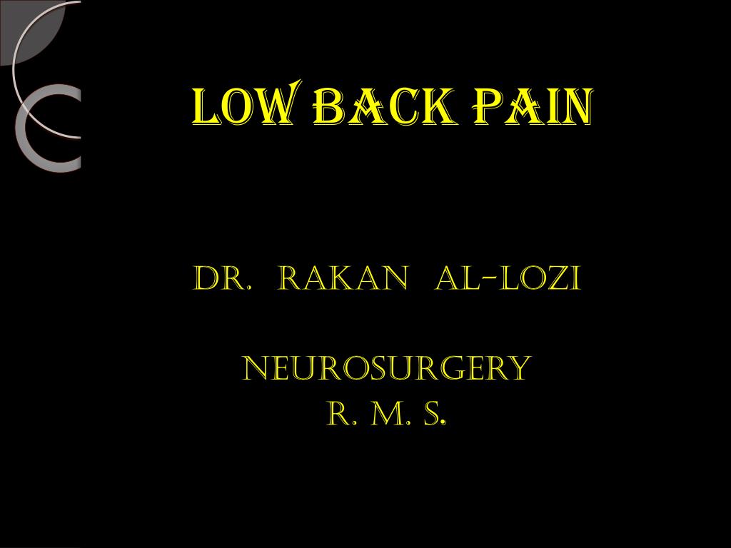 PPT - Low Back Pain PowerPoint Presentation, free download - ID:3429225