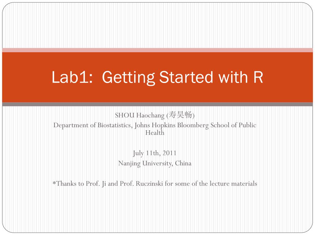 PPT - Lab1: Getting Started with R PowerPoint Presentation, free ...