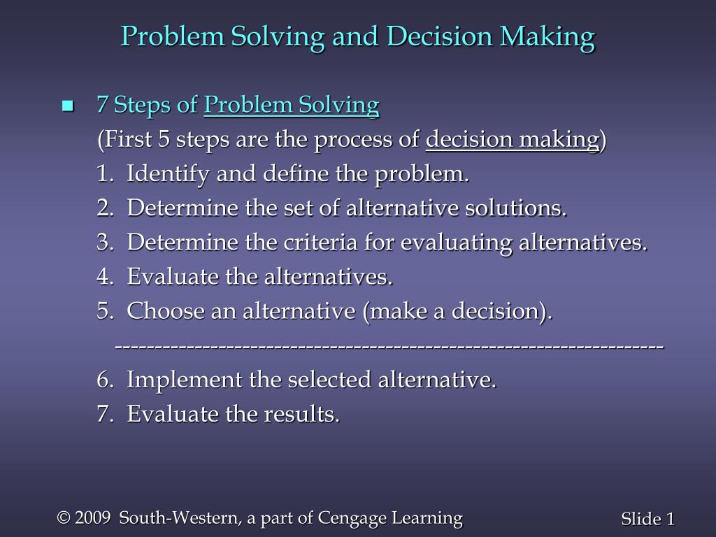 PPT - Problem Solving and Decision Making PowerPoint Presentation, free ...