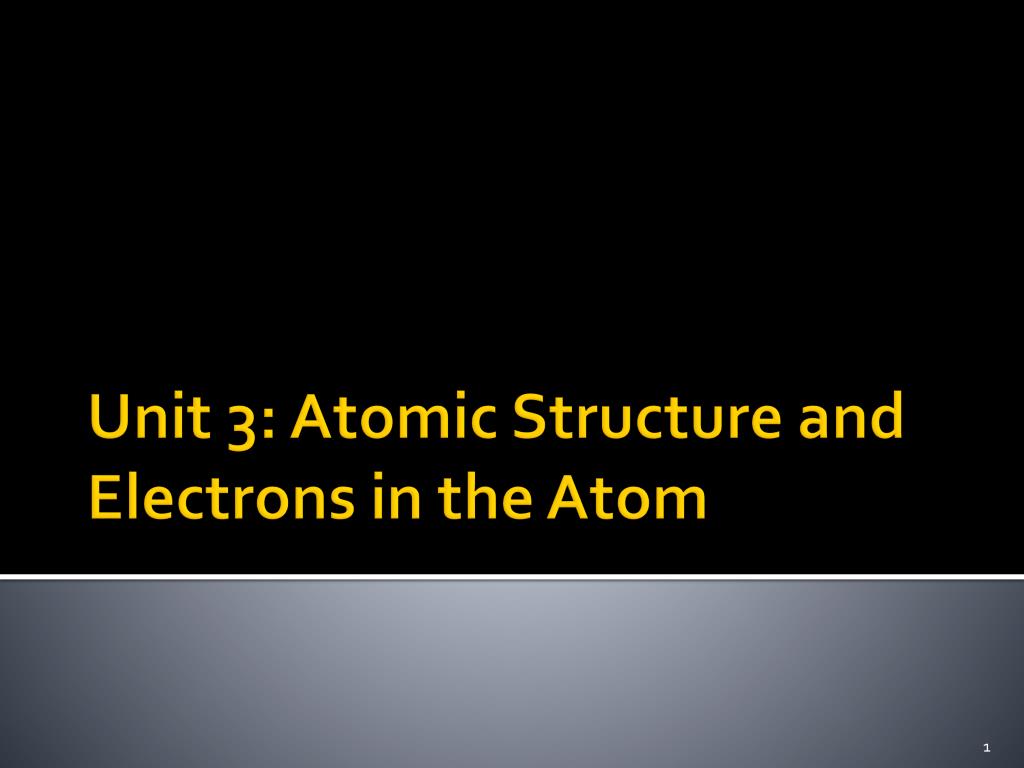 PPT - Unit 3: Atomic Structure and Electrons in the Atom PowerPoint ...