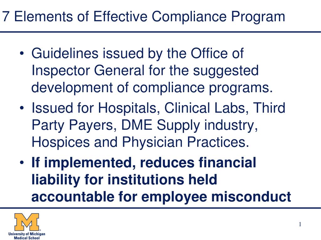 PPT - 7 Elements of Effective Compliance Program PowerPoint Presentation - ID:3465596