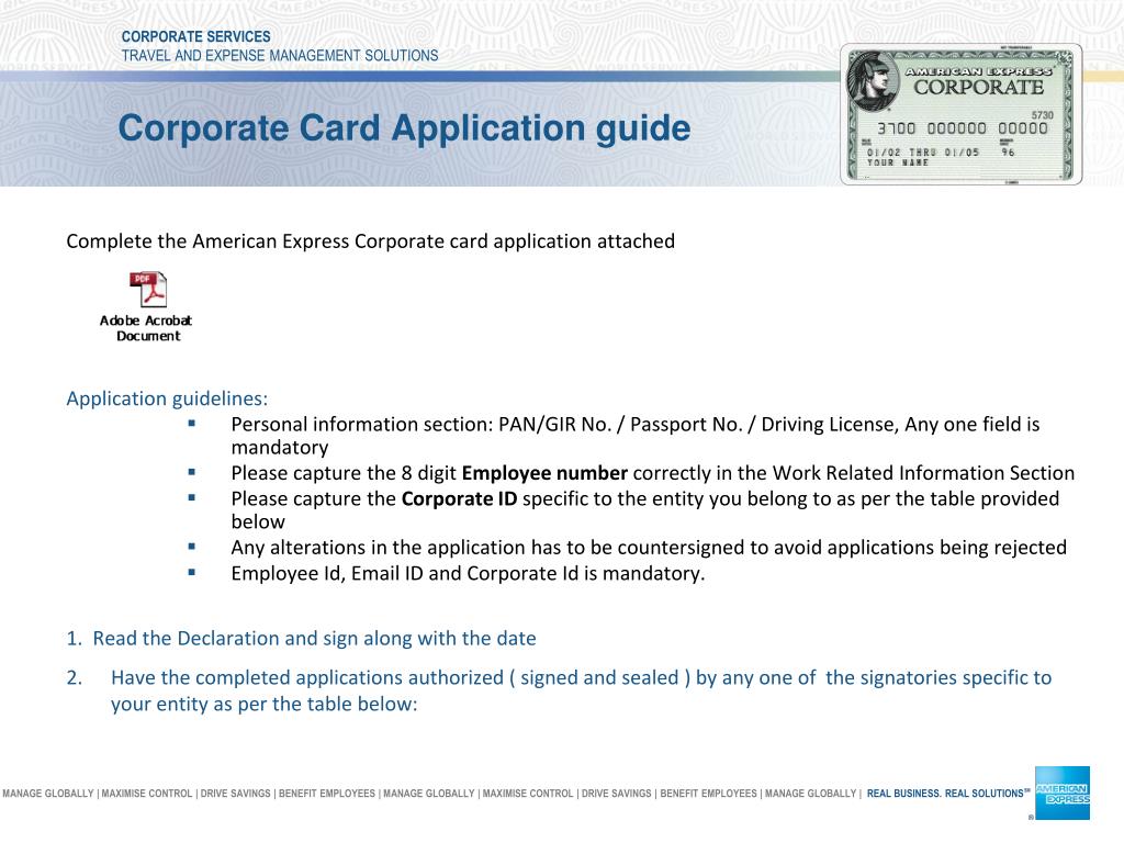 PPT - Corporate Card Application guide PowerPoint Presentation, free ...