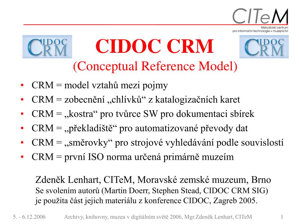 PPT - CIDOC CRM (Conceptual Reference Model) PowerPoint Presentation ...