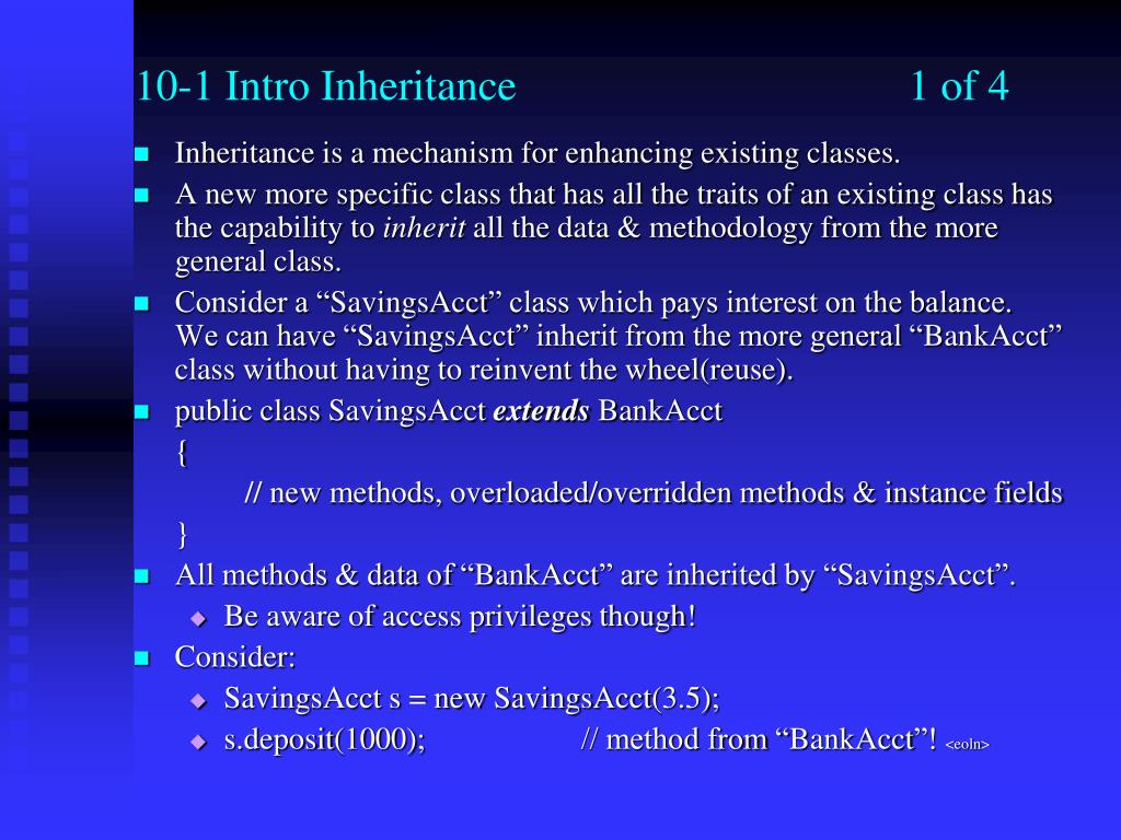 PPT - 10-1 Intro Inheritance 1 of 4 PowerPoint Presentation, free ...