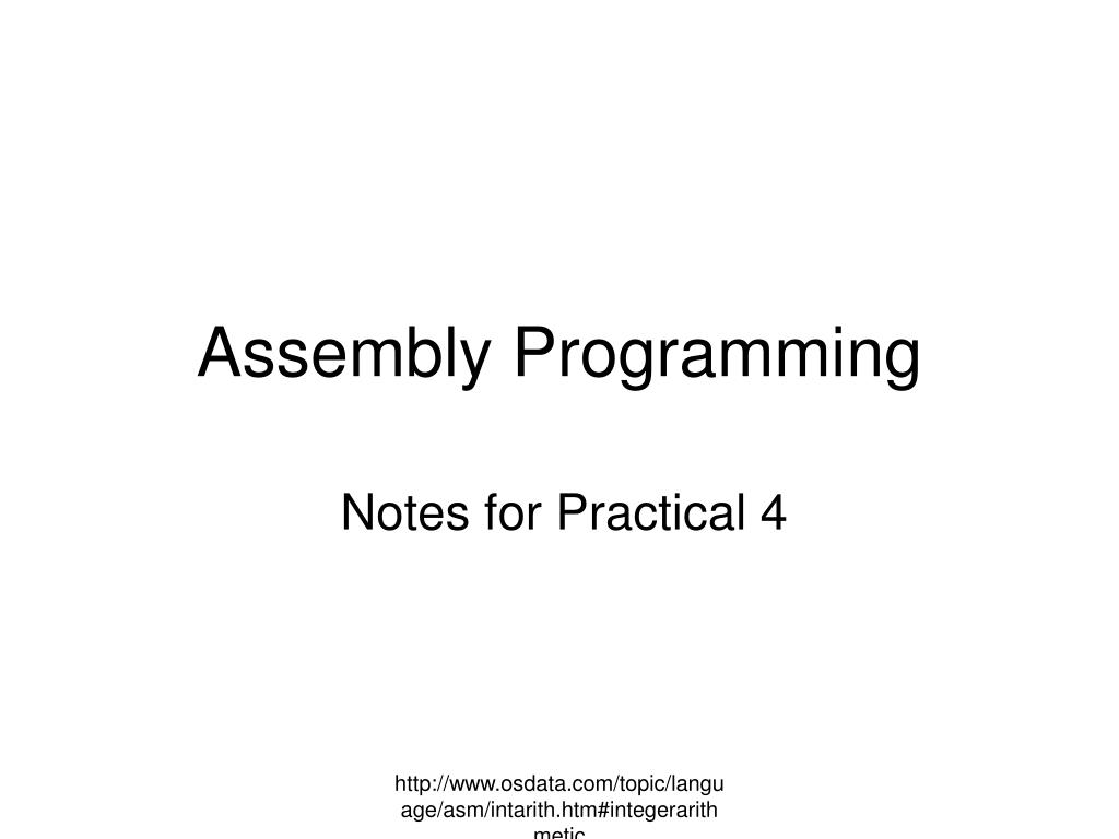 PPT - Assembly Programming PowerPoint Presentation, free download - ID ...