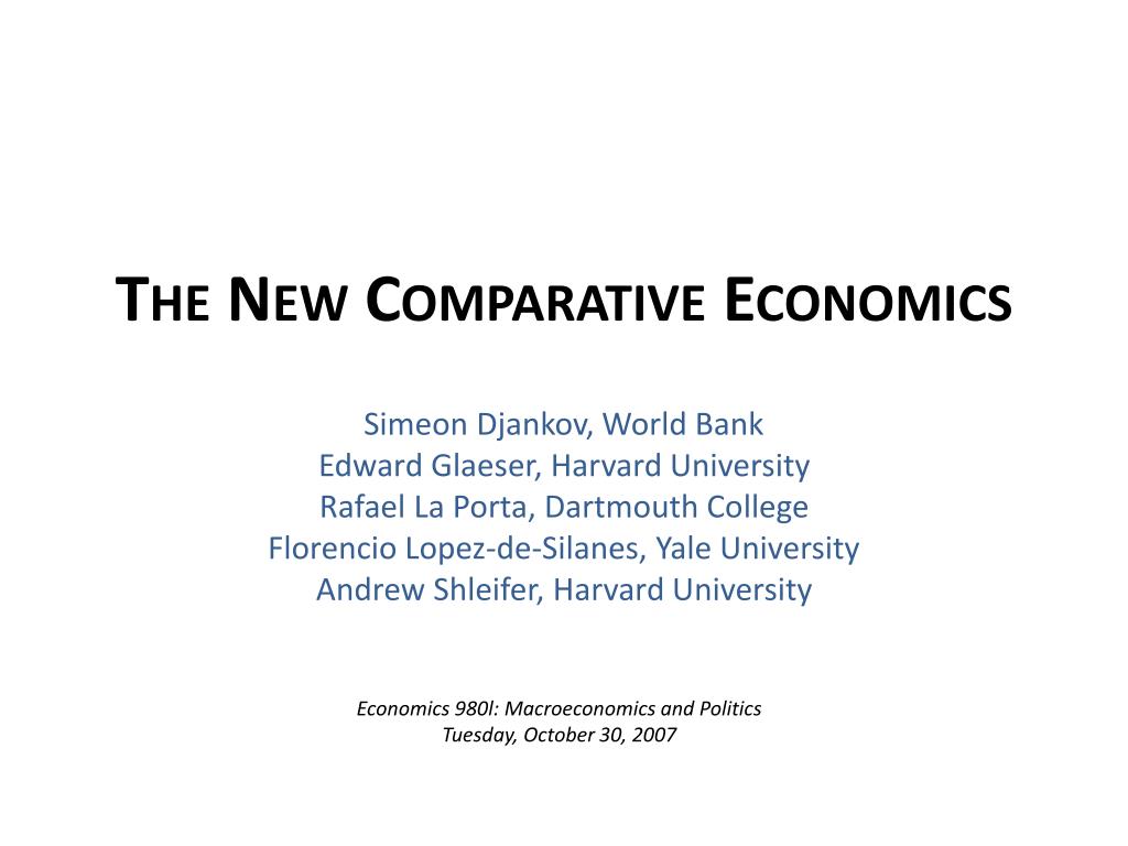 PPT - The New Comparative Economics PowerPoint Presentation, free ...