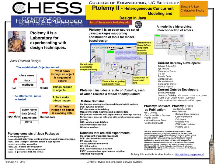 PPT - Ptolemy II - Heterogeneous Concurrent Modeling and Design in Java ...