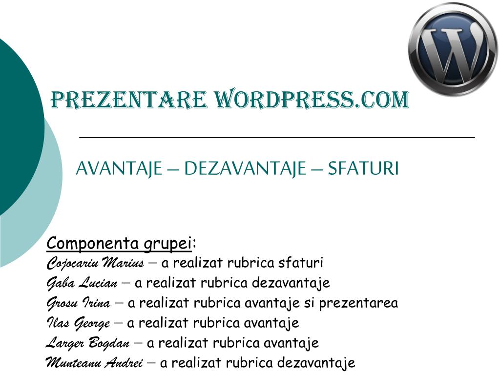 PPT - Prezentare WordPress PowerPoint Presentation, free download - ID ...