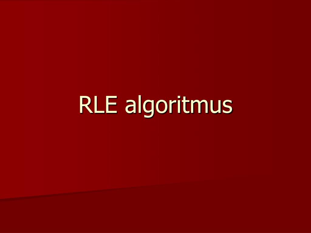 PPT - RLE algoritmus PowerPoint Presentation, free download - ID:3487533