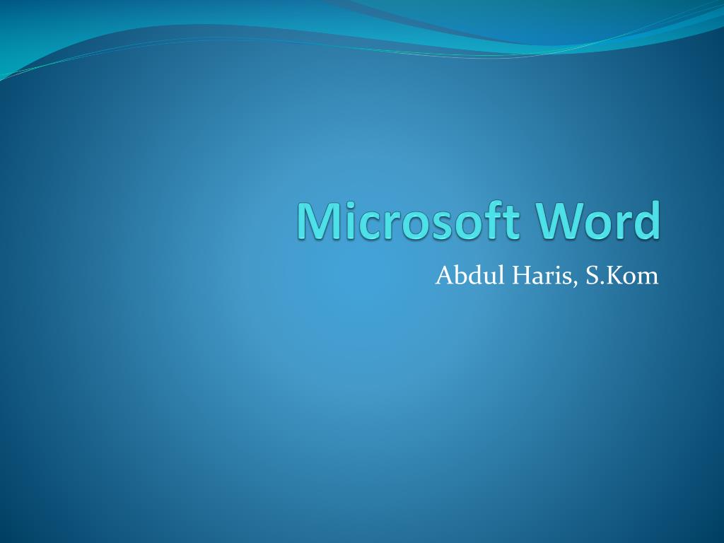 PPT - Microsoft Word PowerPoint Presentation, free download - ID:3488269