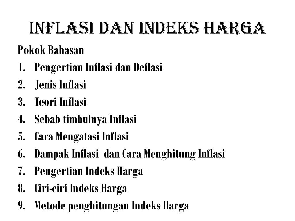 PPT - Inflasi dan Indeks Harga PowerPoint Presentation, free download ...