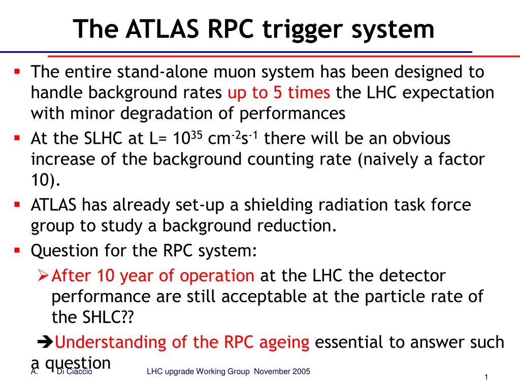 PPT - Comprehensive Study of ATLAS RPC Trigger System for High ...
