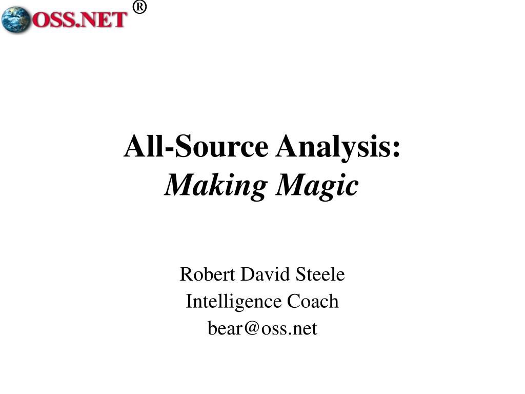 PPT - All-Source Analysis: Making Magic PowerPoint Presentation, free ...