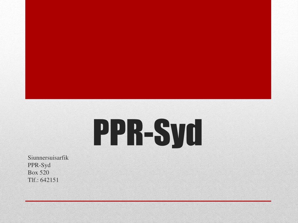 PPT - PPR-Syd PowerPoint Presentation, free download - ID:3509819