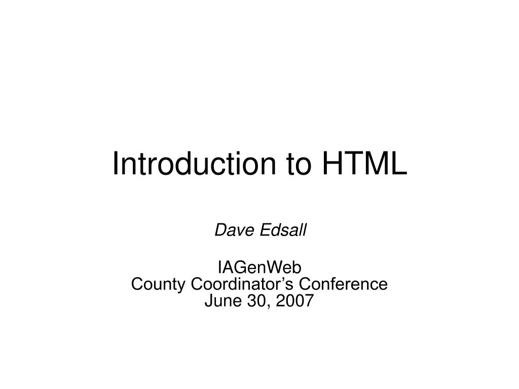 PPT - Introduction to HTML PowerPoint Presentation, free download - ID ...