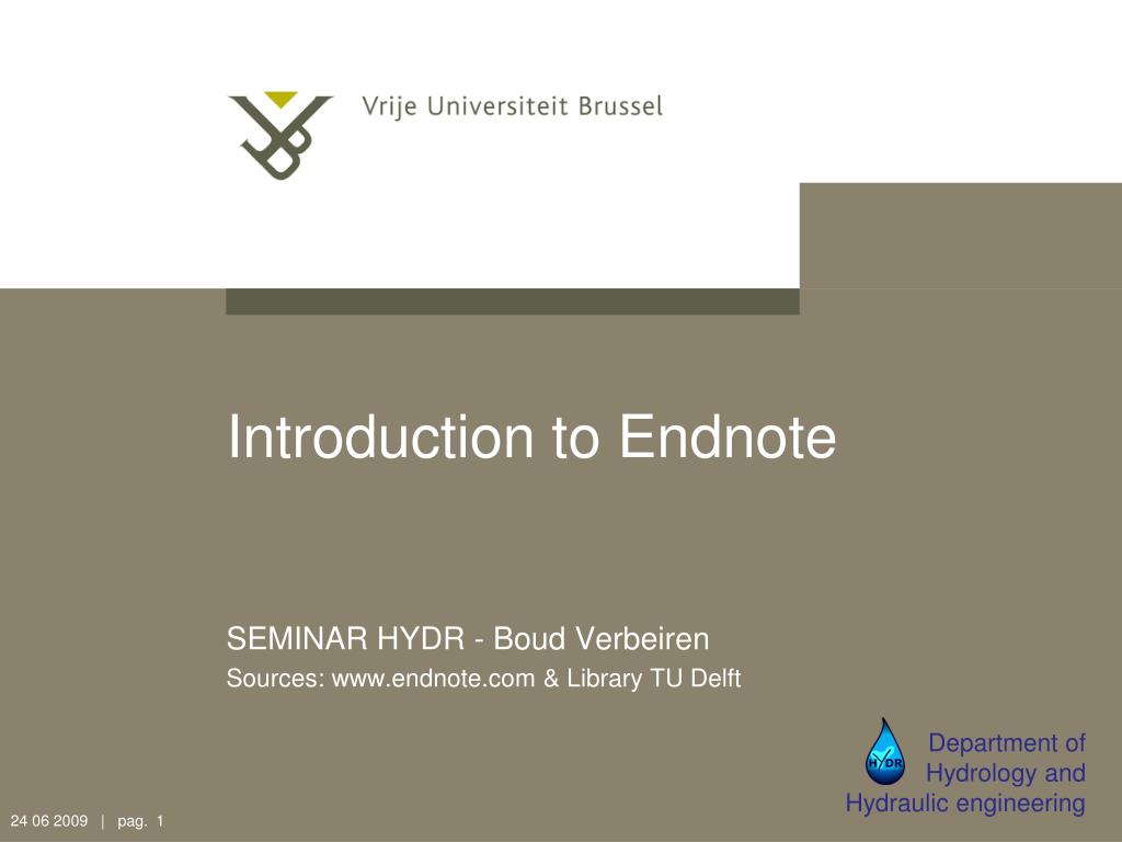 PPT - Introduction to Endnote PowerPoint Presentation, free download ...