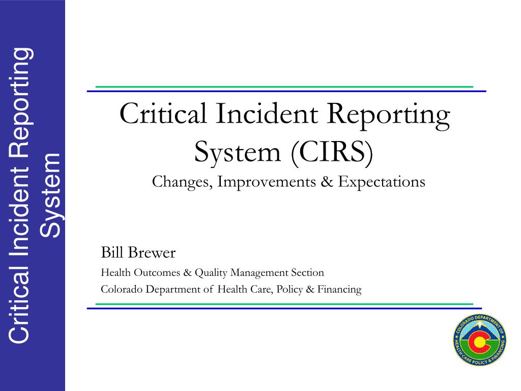 PPT - Critical Incident Reporting System (CIRS) PowerPoint Presentation ...