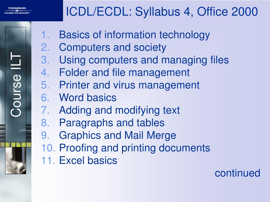 PPT - ICDL/ECDL: Syllabus 4, Office 2000 PowerPoint Presentation, free download - ID:3518863