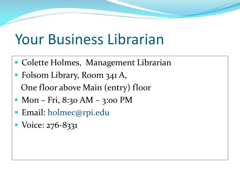 PPT - Your Business Librarian PowerPoint Presentation, free download ...