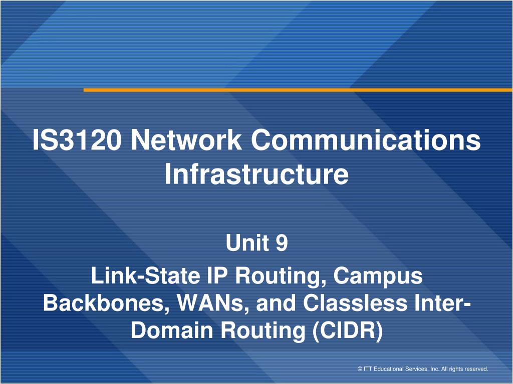 PPT - IS3120 Network Communications Infrastructure Unit 9 PowerPoint ...