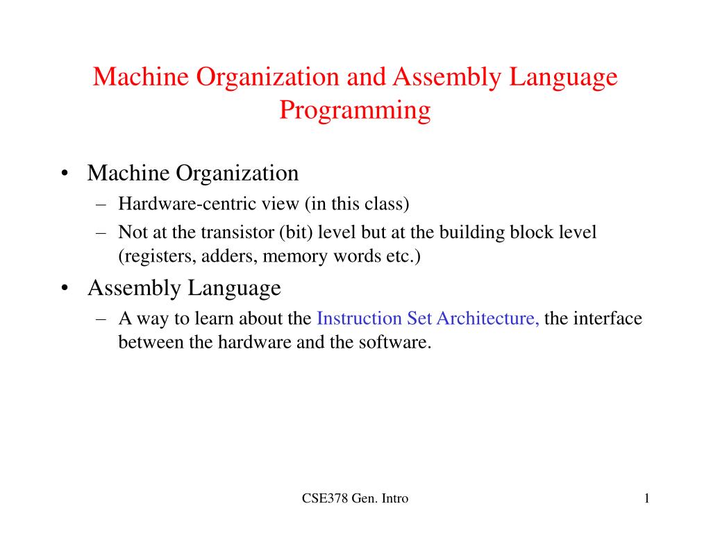 PPT - Machine Organization and Assembly Language Programming PowerPoint ...