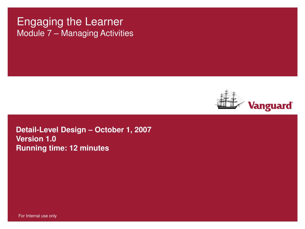 PPT - Engaging the Learner Module 7 – Managing Activities PowerPoint ...