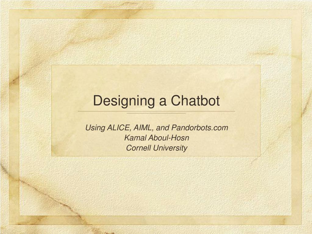 PPT - Designing a Chatbot PowerPoint Presentation, free download - ID ...