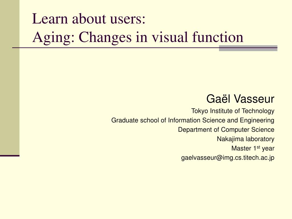 PPT - Understanding Aging and Visual Changes: Impacts and Solutions ...