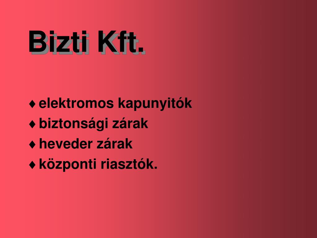 PPT - Bizti Kft. PowerPoint Presentation, free download - ID:3551376