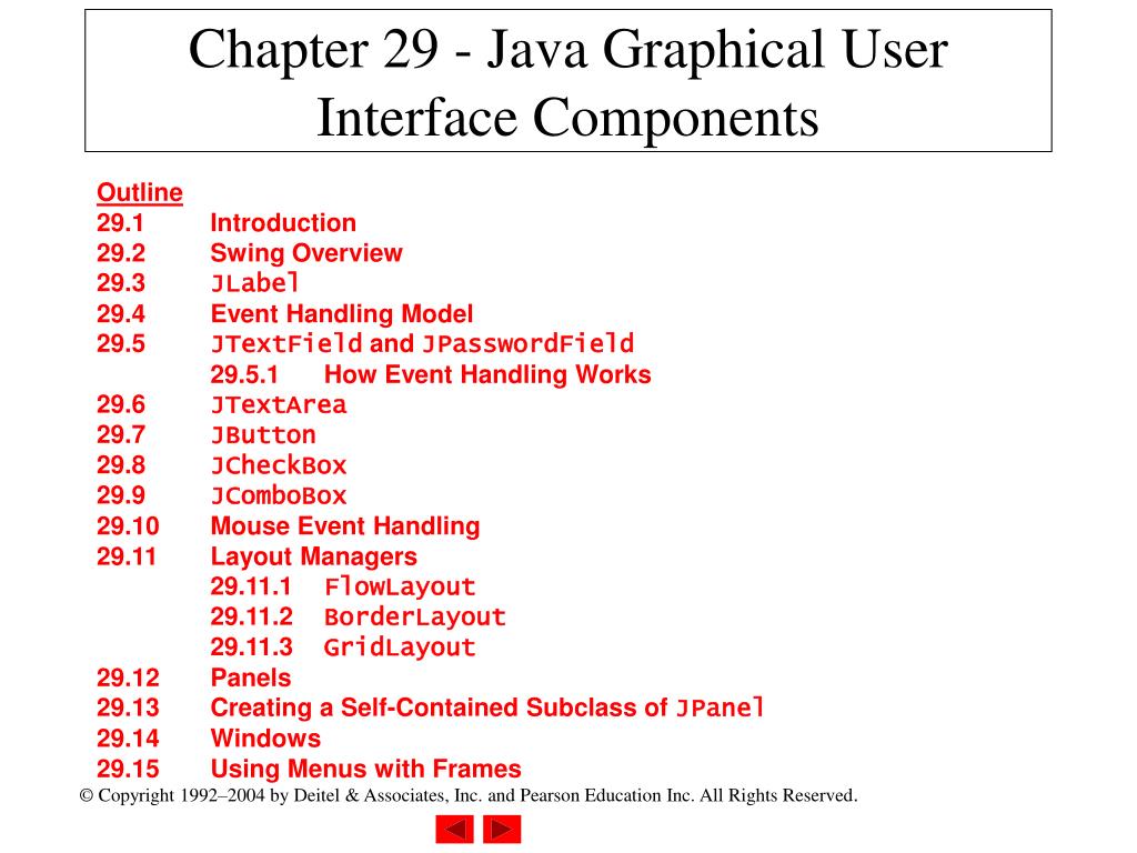 PPT - Chapter 29 - Java Graphical User Interface Components PowerPoint ...