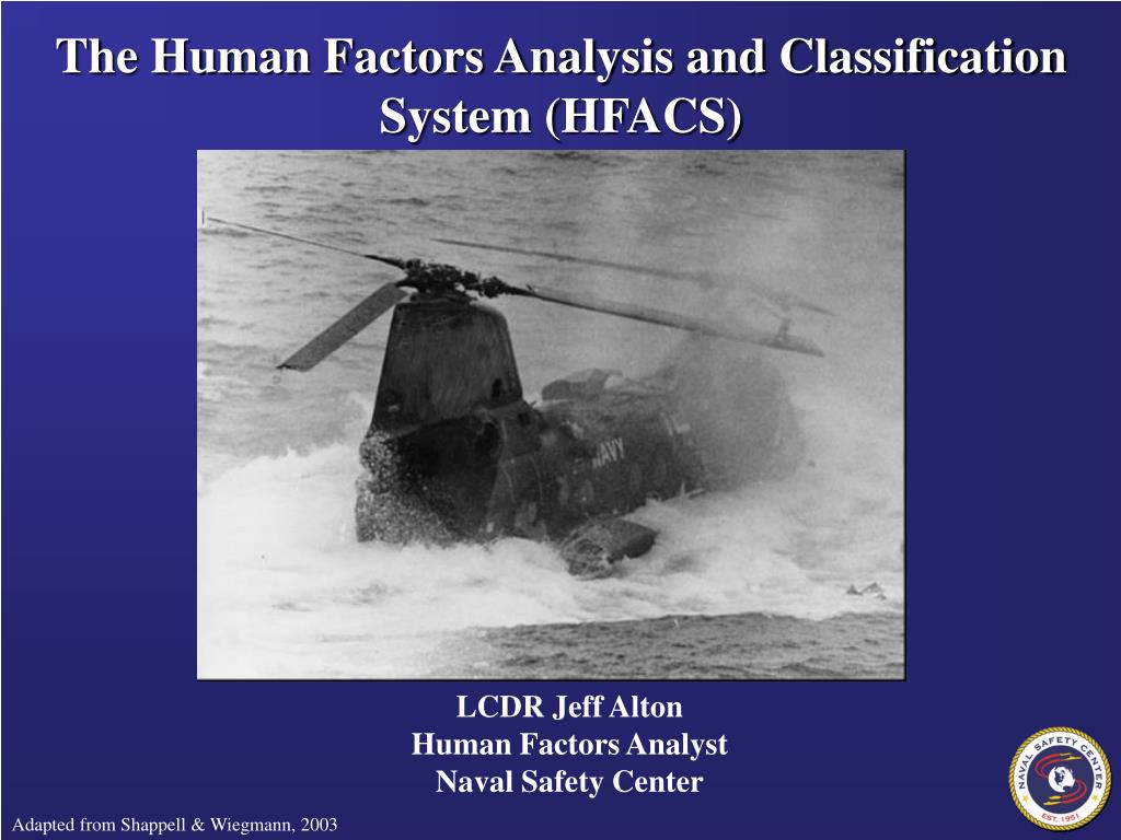 PPT - The Human Factors Analysis and Classification System (HFACS ...