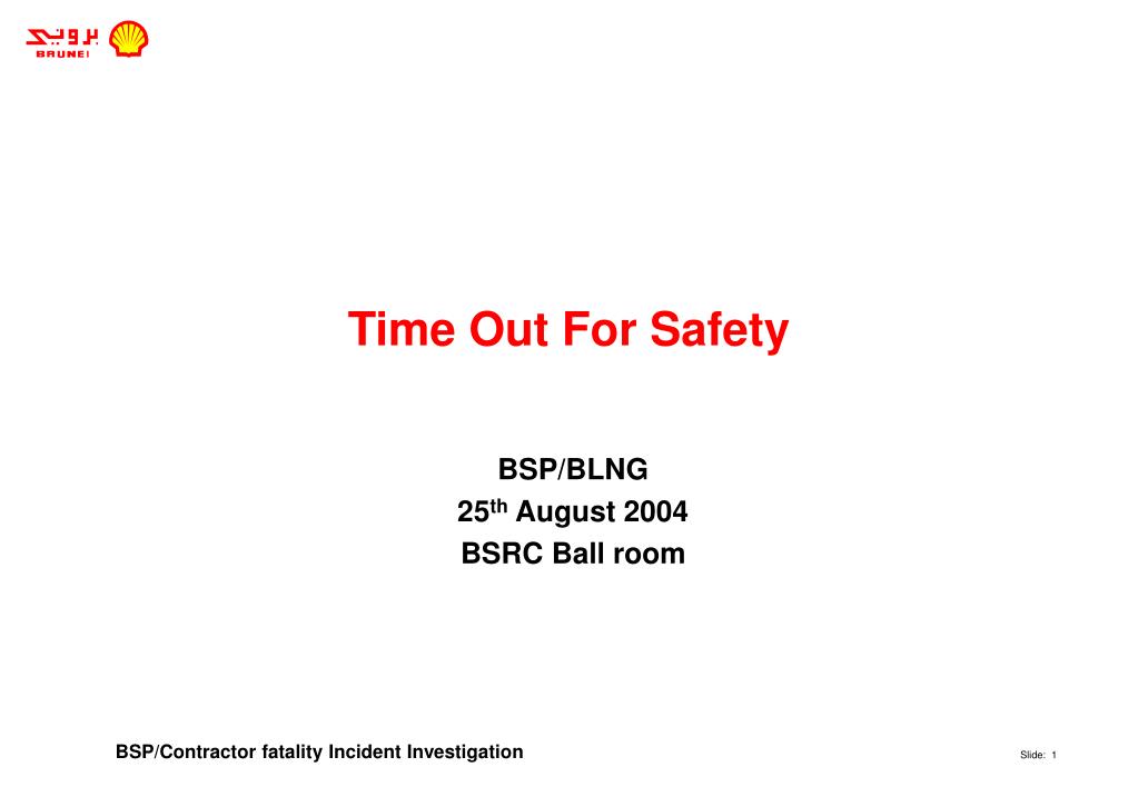 PPT - Time Out For Safety PowerPoint Presentation, free download - ID ...