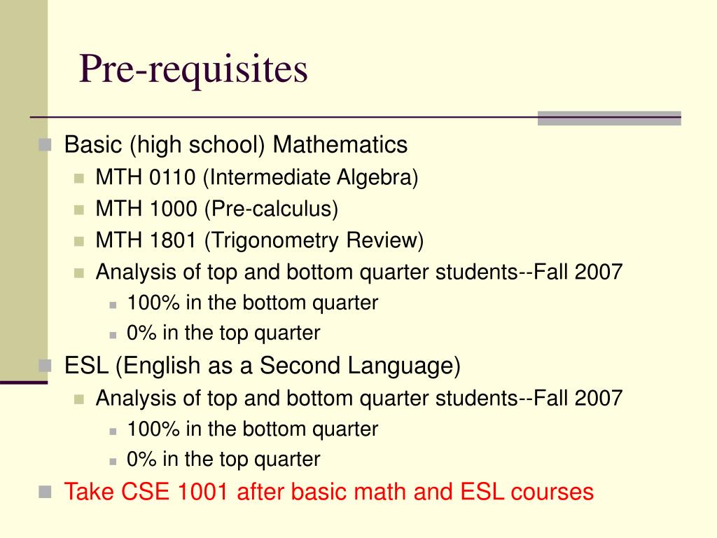 PPT - Pre-requisites PowerPoint Presentation, free download - ID:3556684