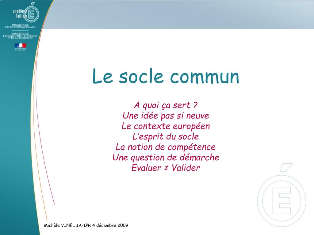 PPT - Le socle commun PowerPoint Presentation, free download - ID:3563559