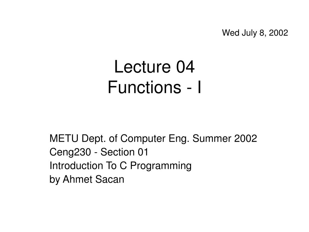 PPT - Understanding Functions in C Programming PowerPoint Presentation ...