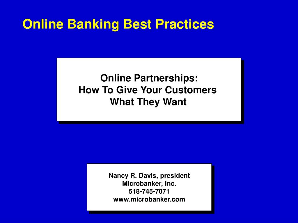 PPT - Online Banking Best Practices PowerPoint Presentation, free ...