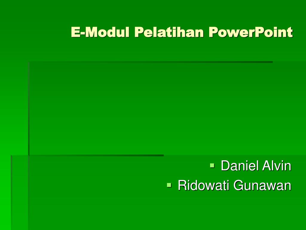 PPT - E-Modul Pelatihan PowerPoint PowerPoint Presentation, free ...