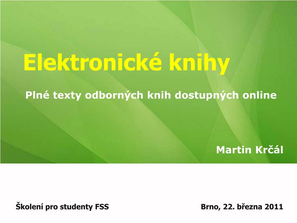 PPT - Elektronické knihy PowerPoint Presentation, free download - ID ...