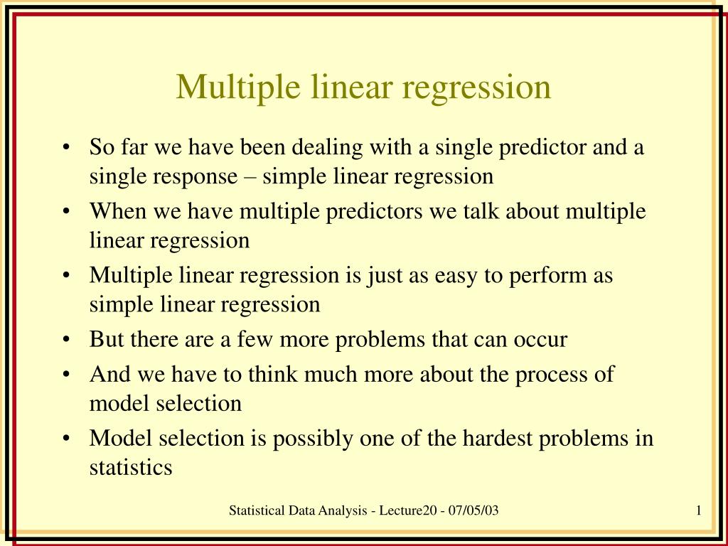 PPT - Multiple linear regression PowerPoint Presentation, free download ...