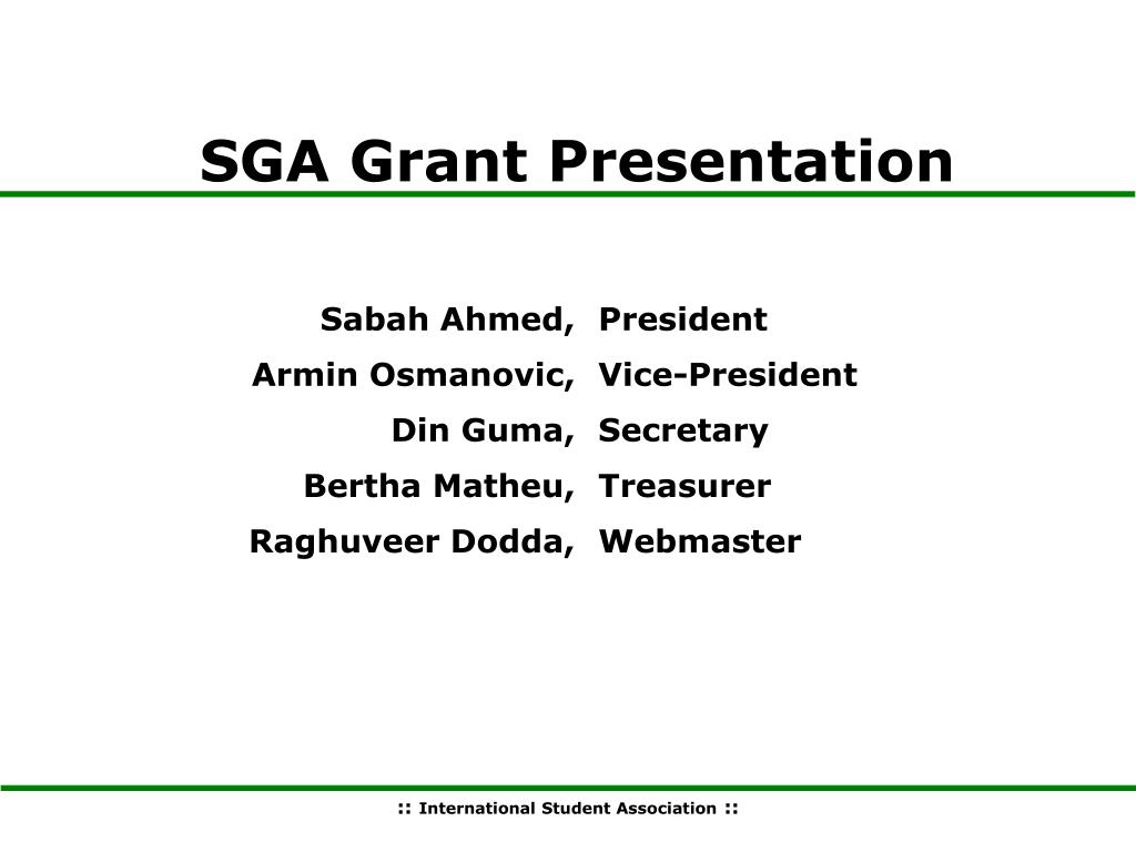 PPT - SGA Grant Presentation PowerPoint Presentation, free download ...