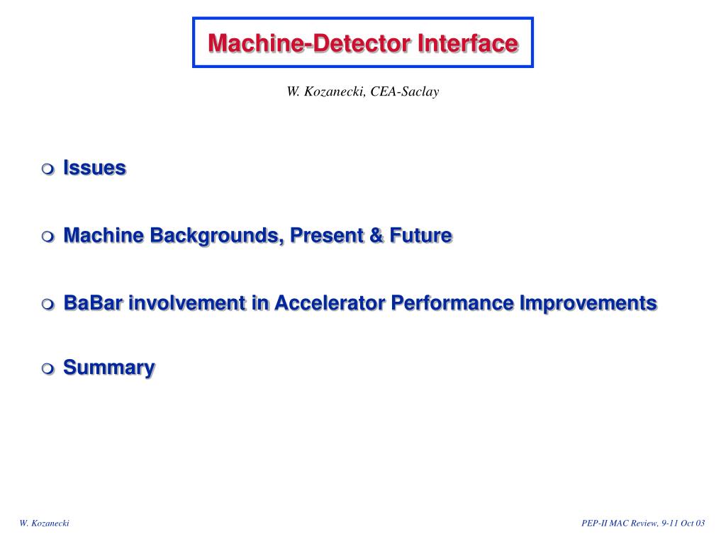 PPT - Machine-Detector Interface PowerPoint Presentation, free download ...