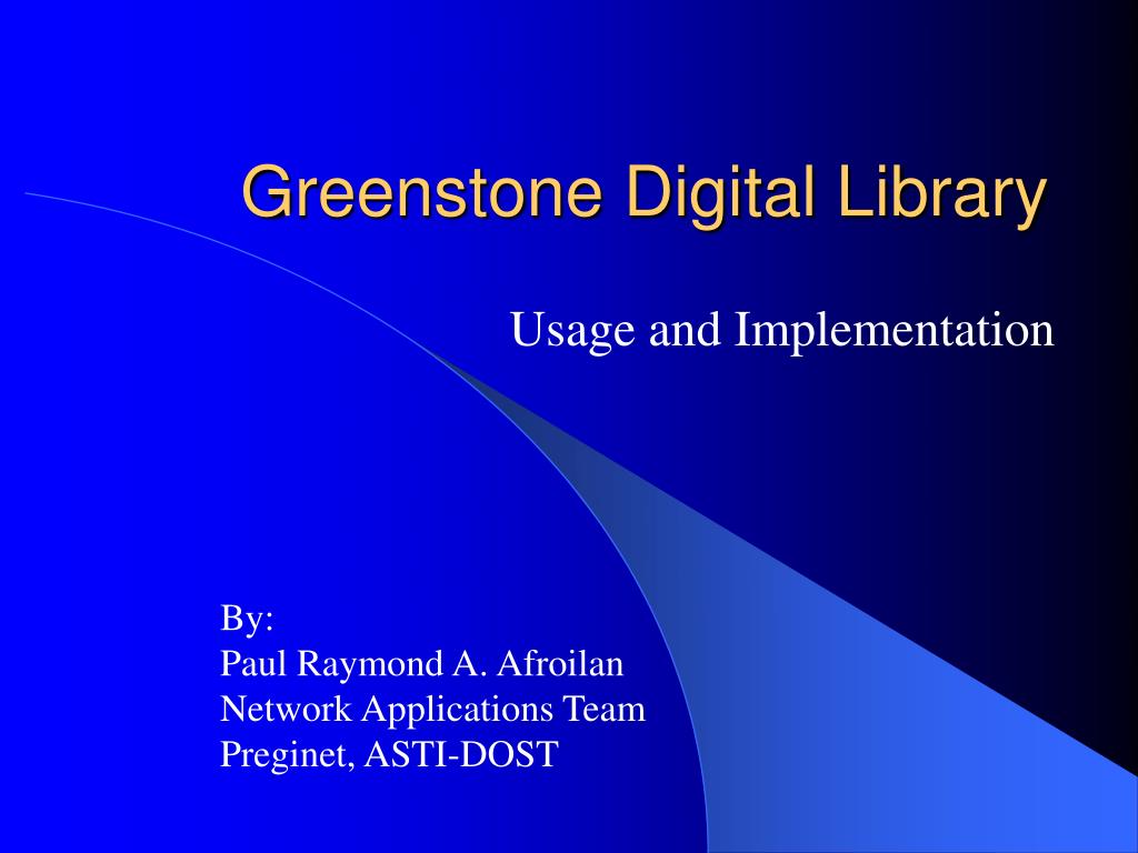PPT - Greenstone Digital Library PowerPoint Presentation, free download ...