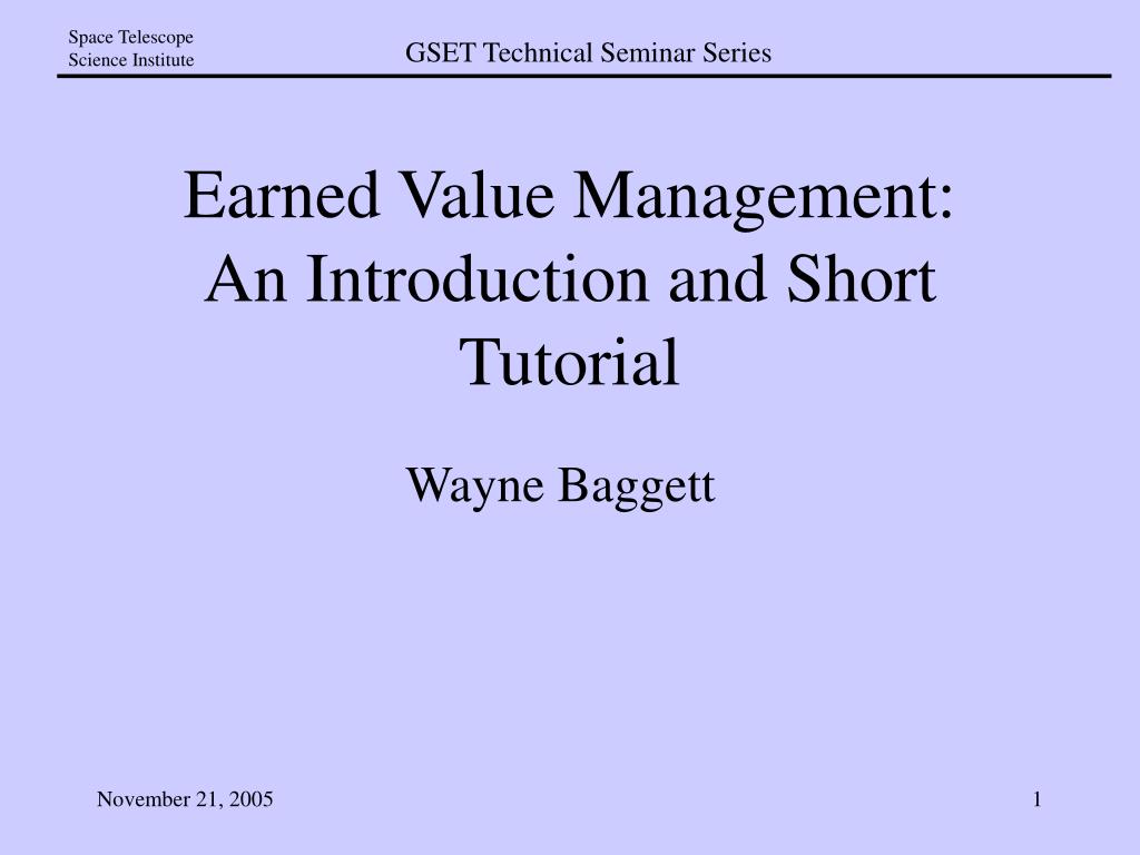 PPT - Earned Value Management: An Introduction and Short Tutorial PowerPoint Presentation - ID ...